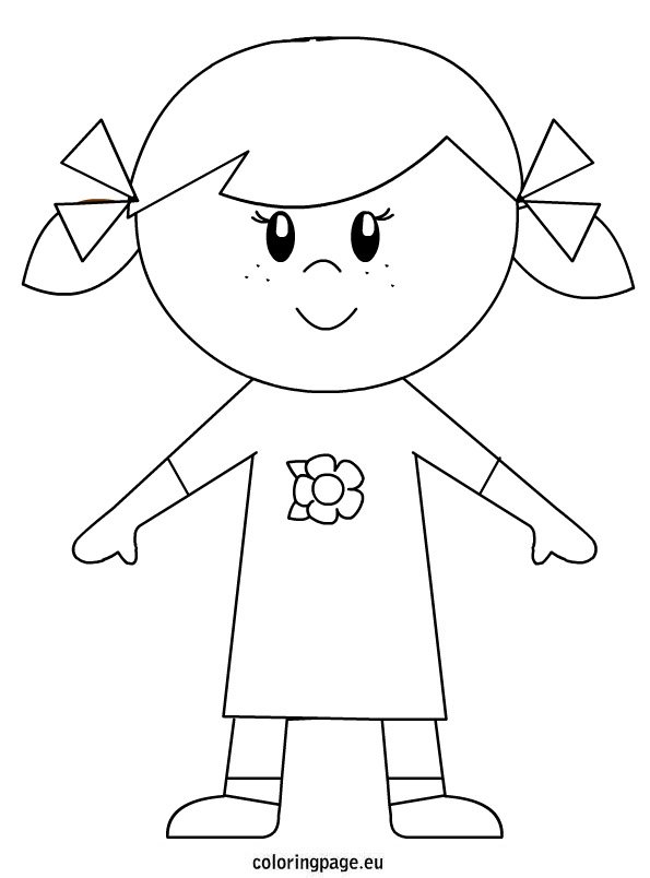 Little Girl Coloring Page