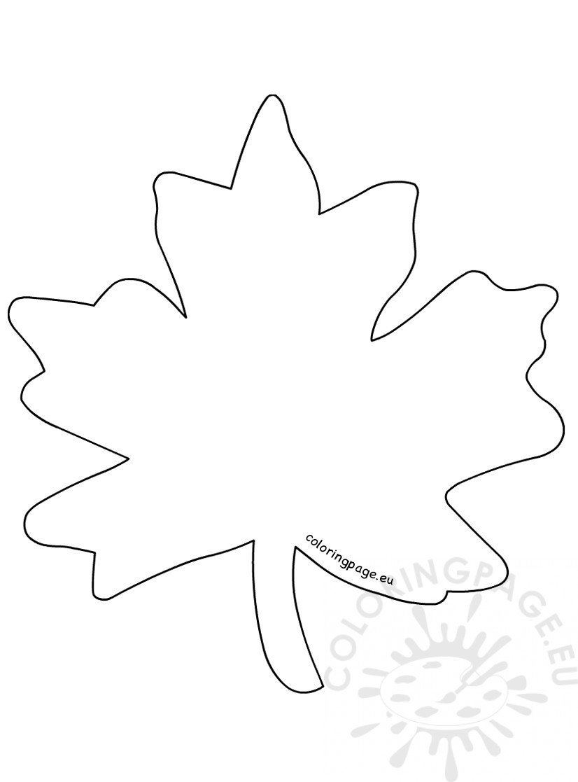 Simple Maple Leaf Coloring Page Printable Coloring Page