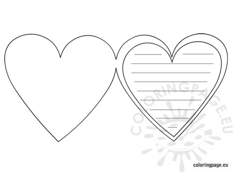 Heart Card Template | Coloring Page