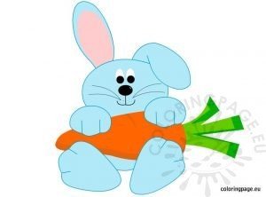 Easter - Rabbit with carrot | Coloring Page