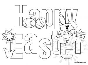 Happy Easter - Free Printable | Coloring Page