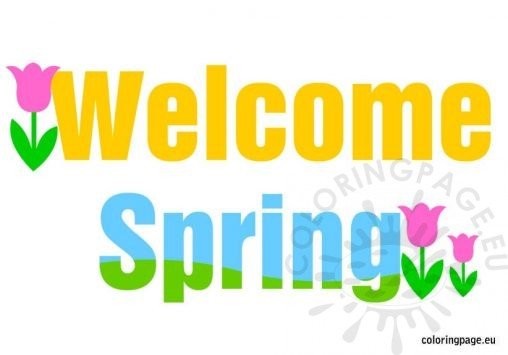 Welcome Spring - Tulips | Coloring Page