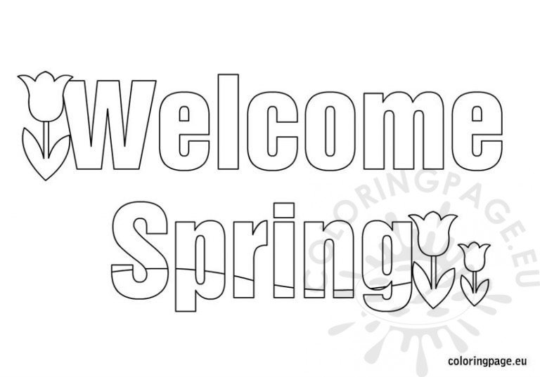 Welcome Spring Tulips coloring page | Coloring Page