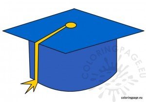 Blue Graduation cap | Coloring Page