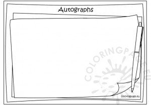 Memory book - Autographs coloring page | Coloring Page