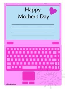 Printable Mother's Day Card Computer | Coloring Page