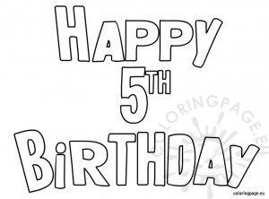 Happy 5 Birthday coloring page | Coloring Page