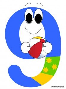 Number nine | Coloring Page