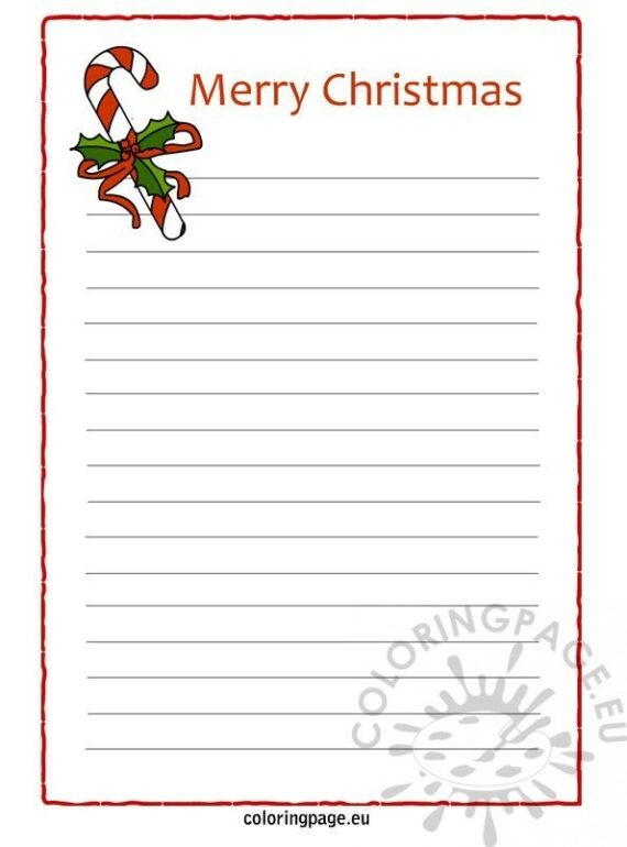 Christmas Letter Paper | Coloring Page