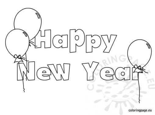 Happy New Year coloring paper | Coloring Page