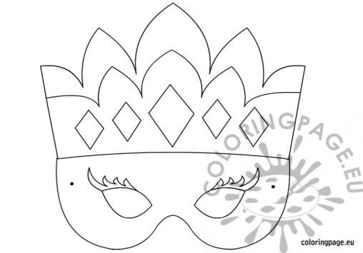 Princess mask template | Coloring Page