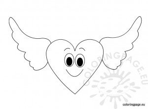 Heart with wings | Coloring Page