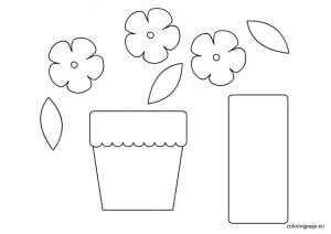 Paper Flower Pot Template | Coloring Page