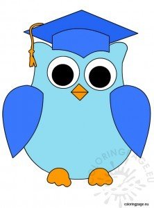 Blue Owl Graduation | Coloring Page