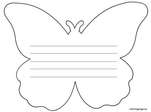Writing Paper: Butterfly | Coloring Page