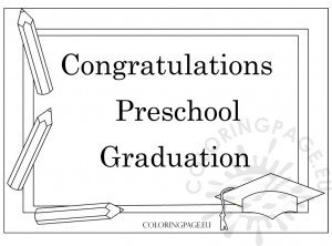 Preschool graduation certificate template | Coloring Page