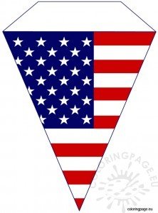4th of July Pennant | Coloring Page