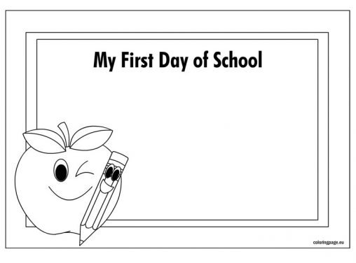 Certificate First Day of School | Coloring Page