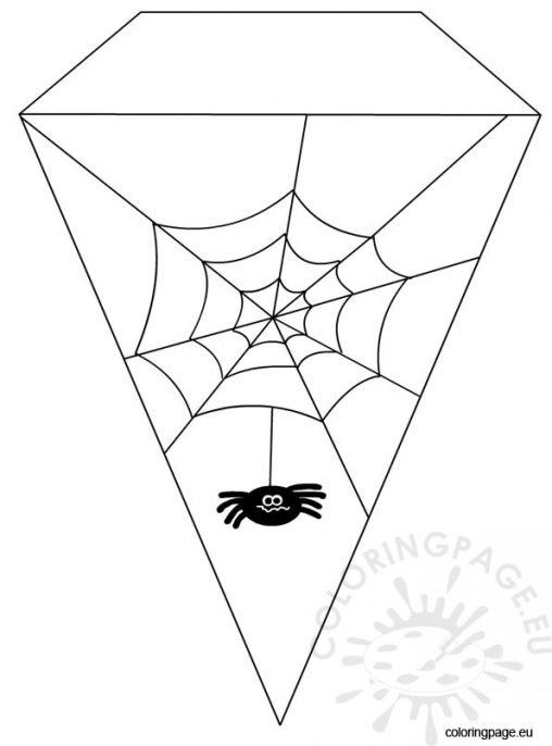 Halloween Party Spider Web Banner | Coloring Page