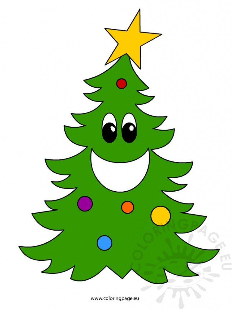 Cartoon Christmas Tree 2 | Coloring Page