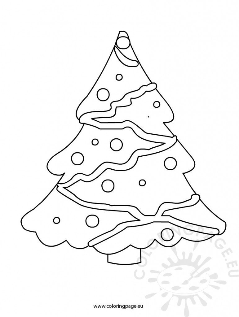 Christmas tree coloring page for kids | Coloring Page