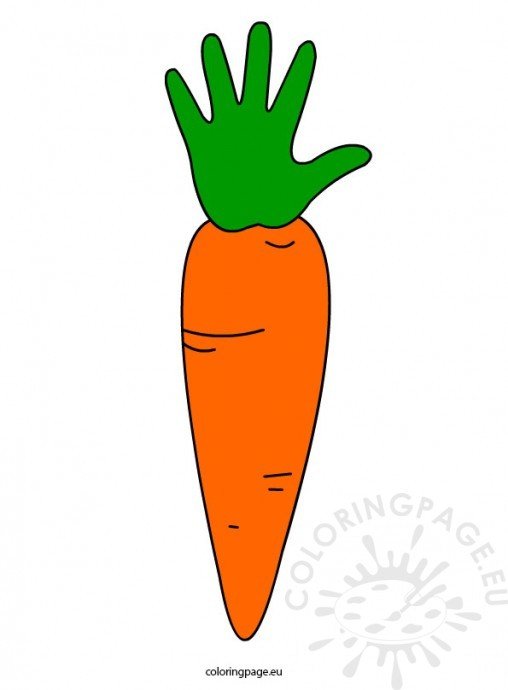 Carrot hand print craft | Coloring Page