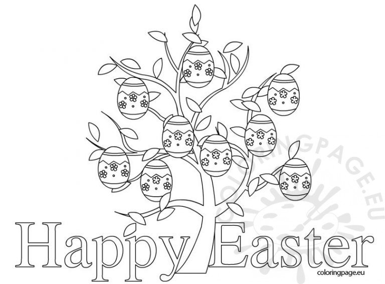 Happy Easter - Free Printable coloring page | Coloring Page