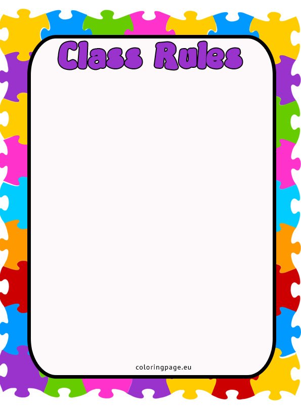 Class Rules Coloring Page
