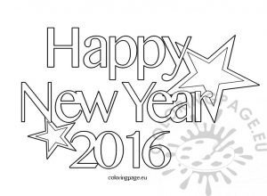 2016 Happy new year | Coloring Page