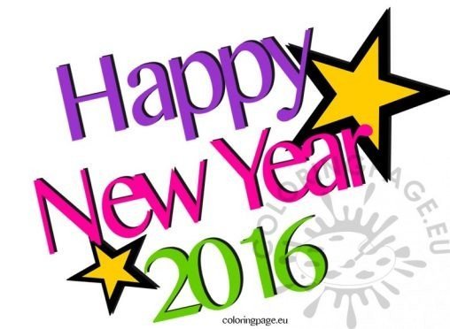 Happy new year 2016 | Coloring Page
