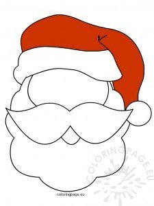 Paper Santa Claus Mask | Coloring Page