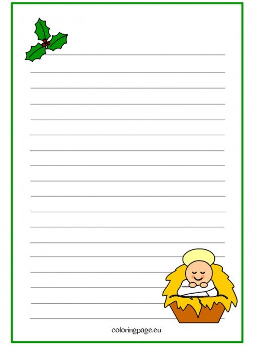 Baby Jesus writing paper | Coloring Page