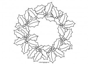 Holly Wreath | Coloring Page