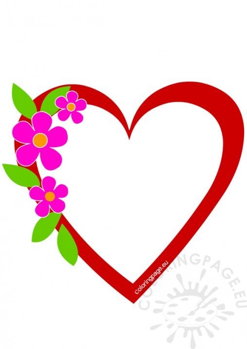 Heart frame clip art | Coloring Page