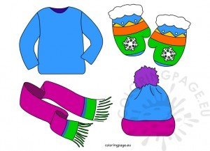 Printable Winter Clothes | Coloring Page
