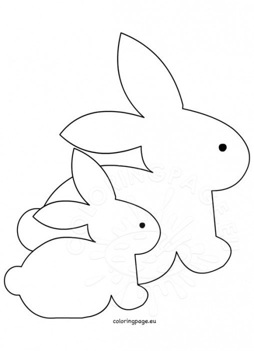 Two rabbits template | Coloring Page