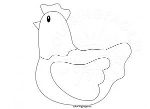 Spring - Sitting Hen Pattern | Coloring Page