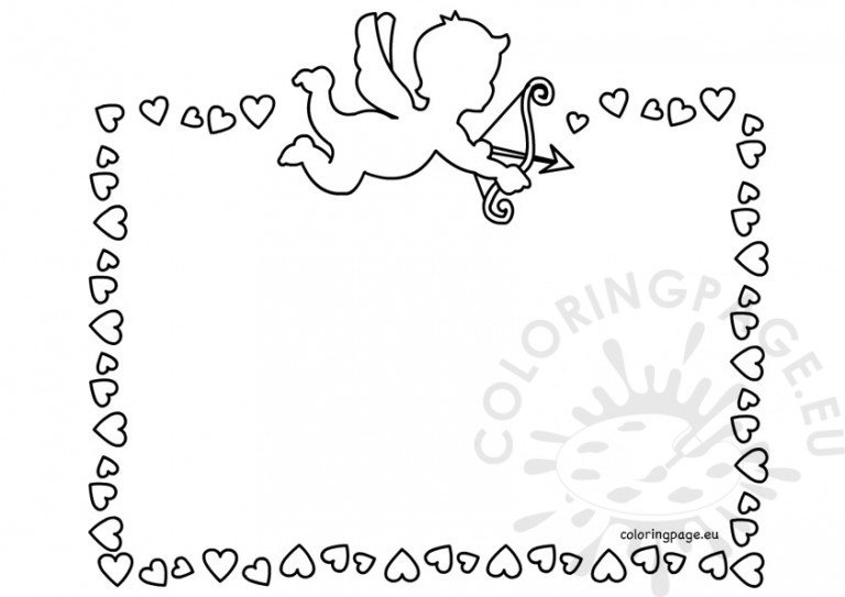 Valentine's Day Border printable | Coloring Page