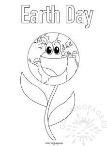 Earth Day flower coloring page for kids | Coloring Page