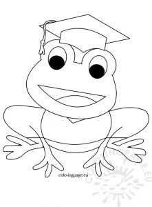 Printable Frog graduation | Coloring Page
