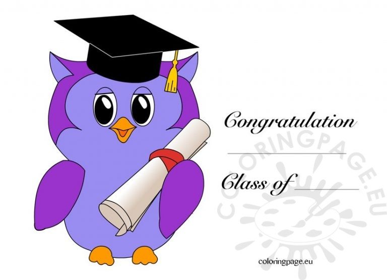 Kindergarten graduation owl | Coloring Page