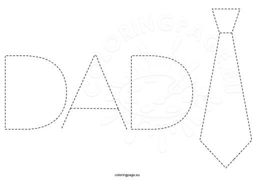 Dad Traceable Words Sheet | Coloring Page