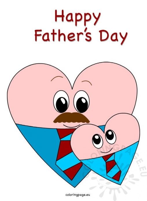 Father's Day Card hearts | Coloring Page