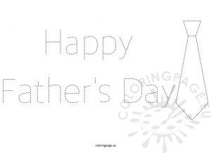 Happy Father’s Day Traceable Words | Coloring Page