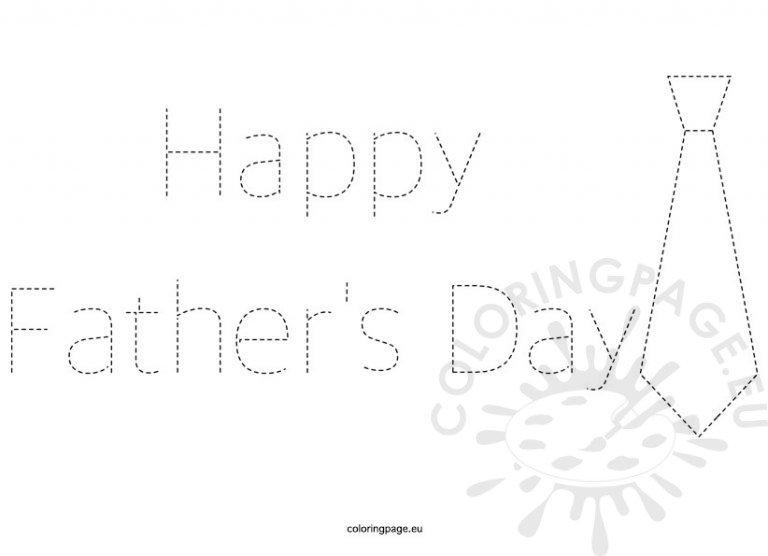 Happy Father’s Day Traceable Words | Coloring Page