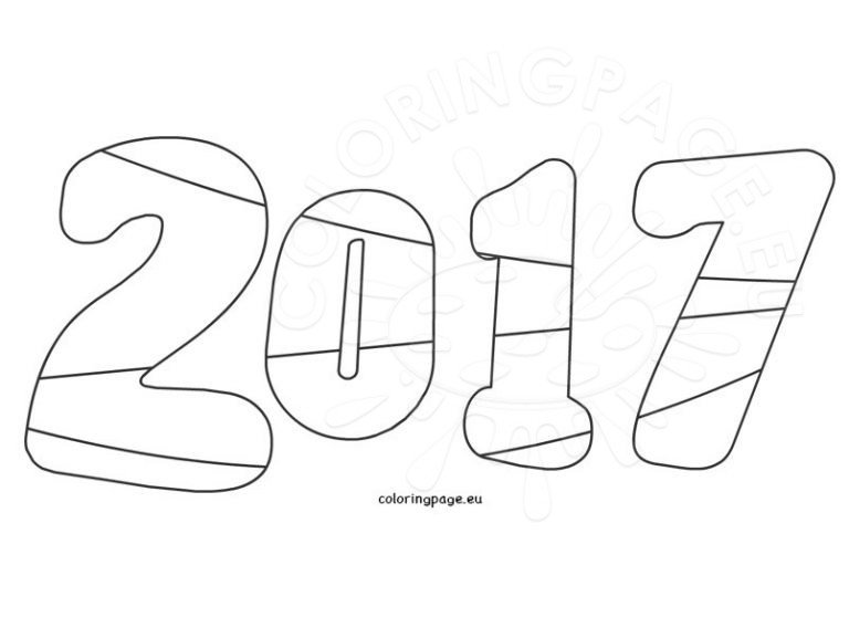 2017 number coloring sheets for kids | Coloring Page