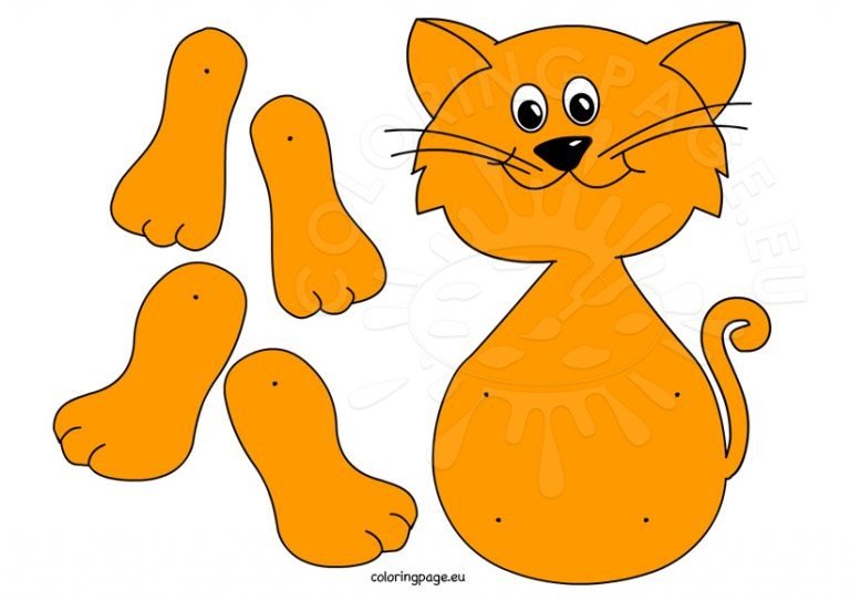 Cat Cut Out for Kids | Coloring Page