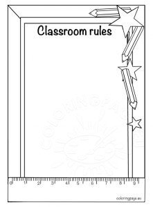Classroom rules coloring page | Coloring Page