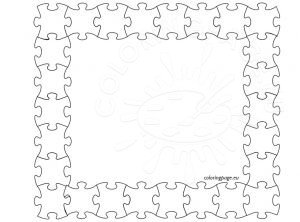 Puzzle frame template | Coloring Page