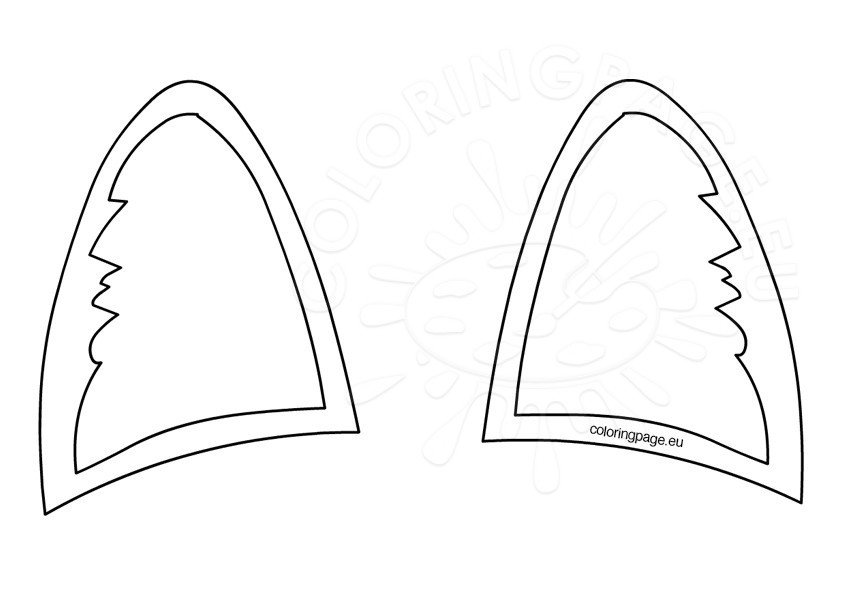 Cat Ears Template Coloring Page